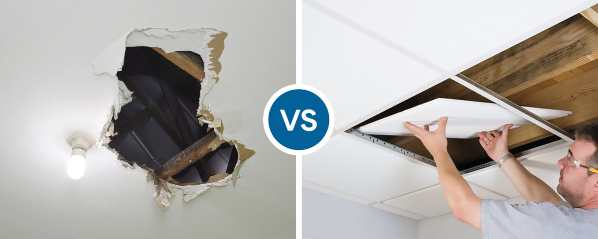 Ceiling alternatives to Sheetrock®: Why drop ceilings are a better ...